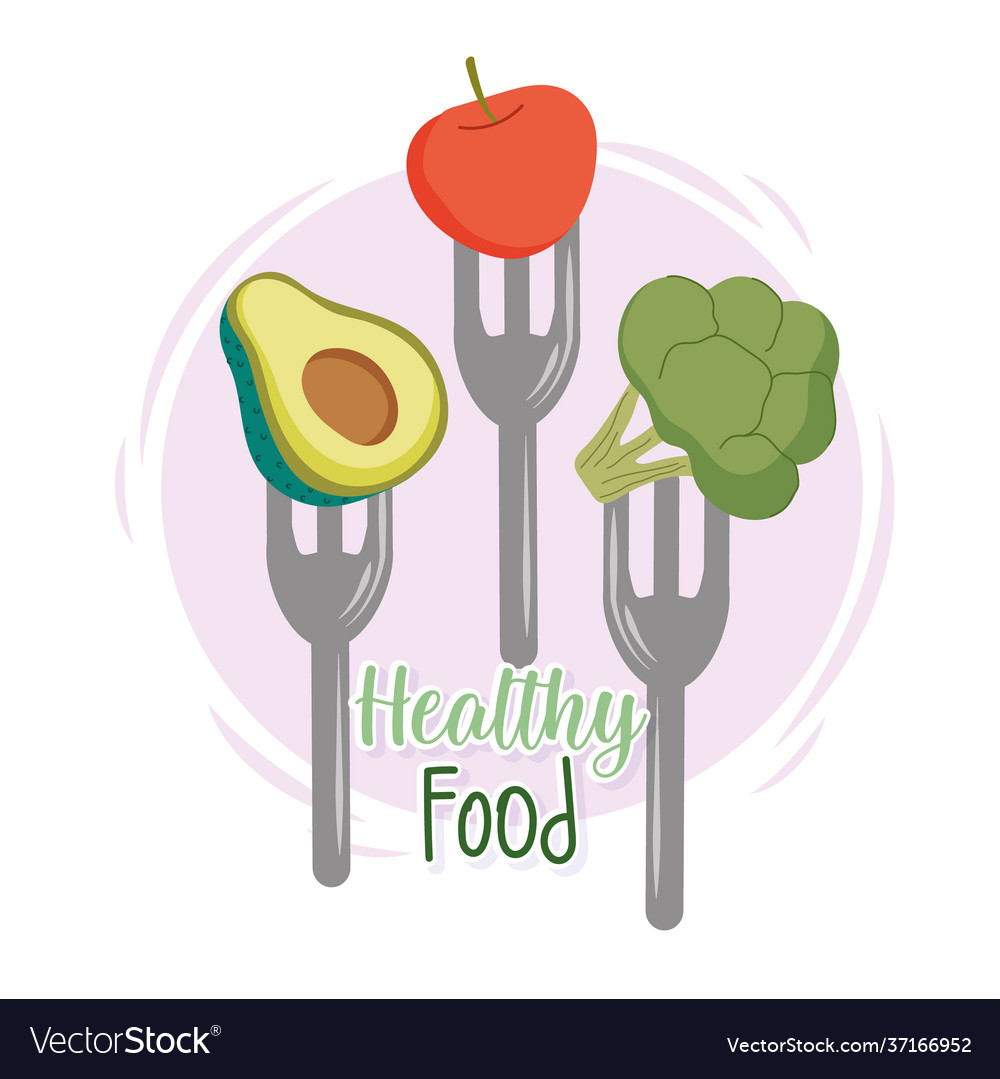 Healthy food eating Royalty Free Vector Image - VectorStock