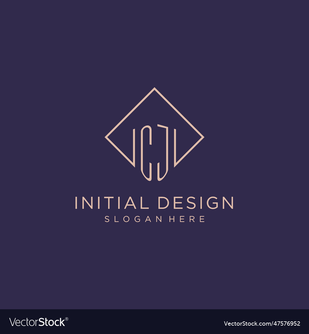 Initials cj logo monogram with rectangle style Vector Image