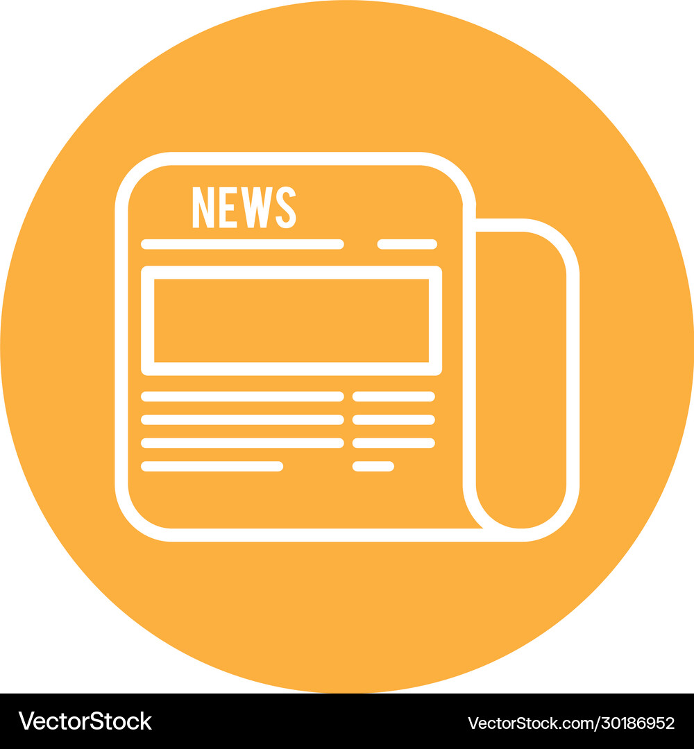 News paper block style icon Royalty Free Vector Image