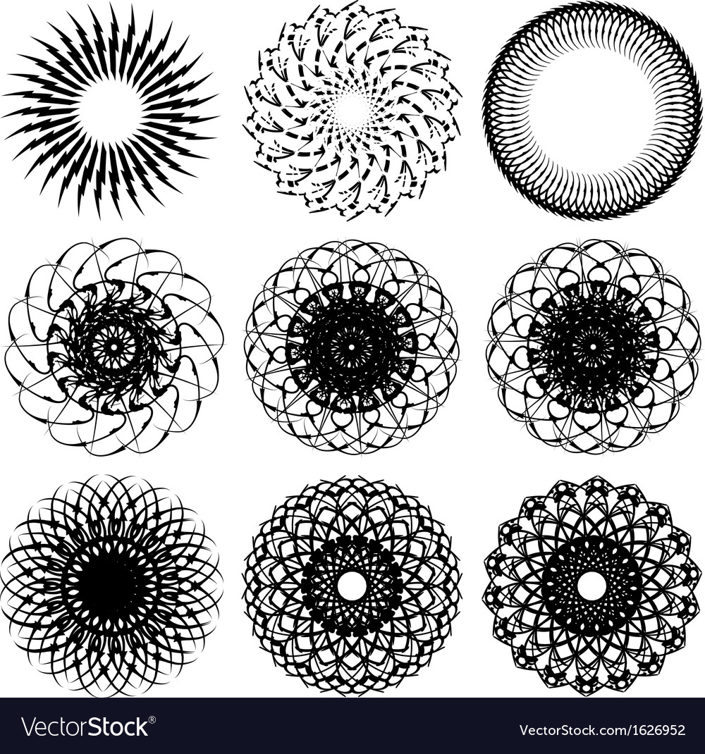 Psychedelic circle elements Royalty Free Vector Image