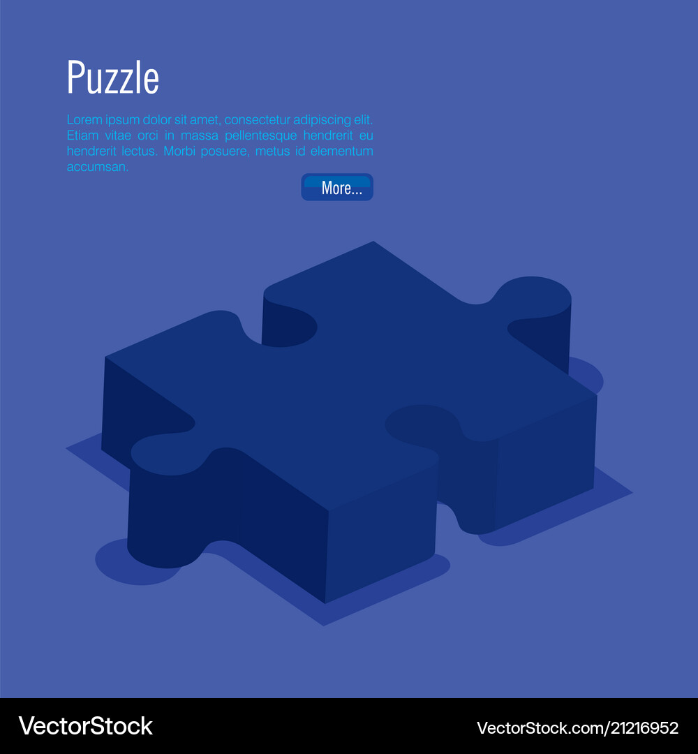 Puzzle pieces isometrics icons Royalty Free Vector Image