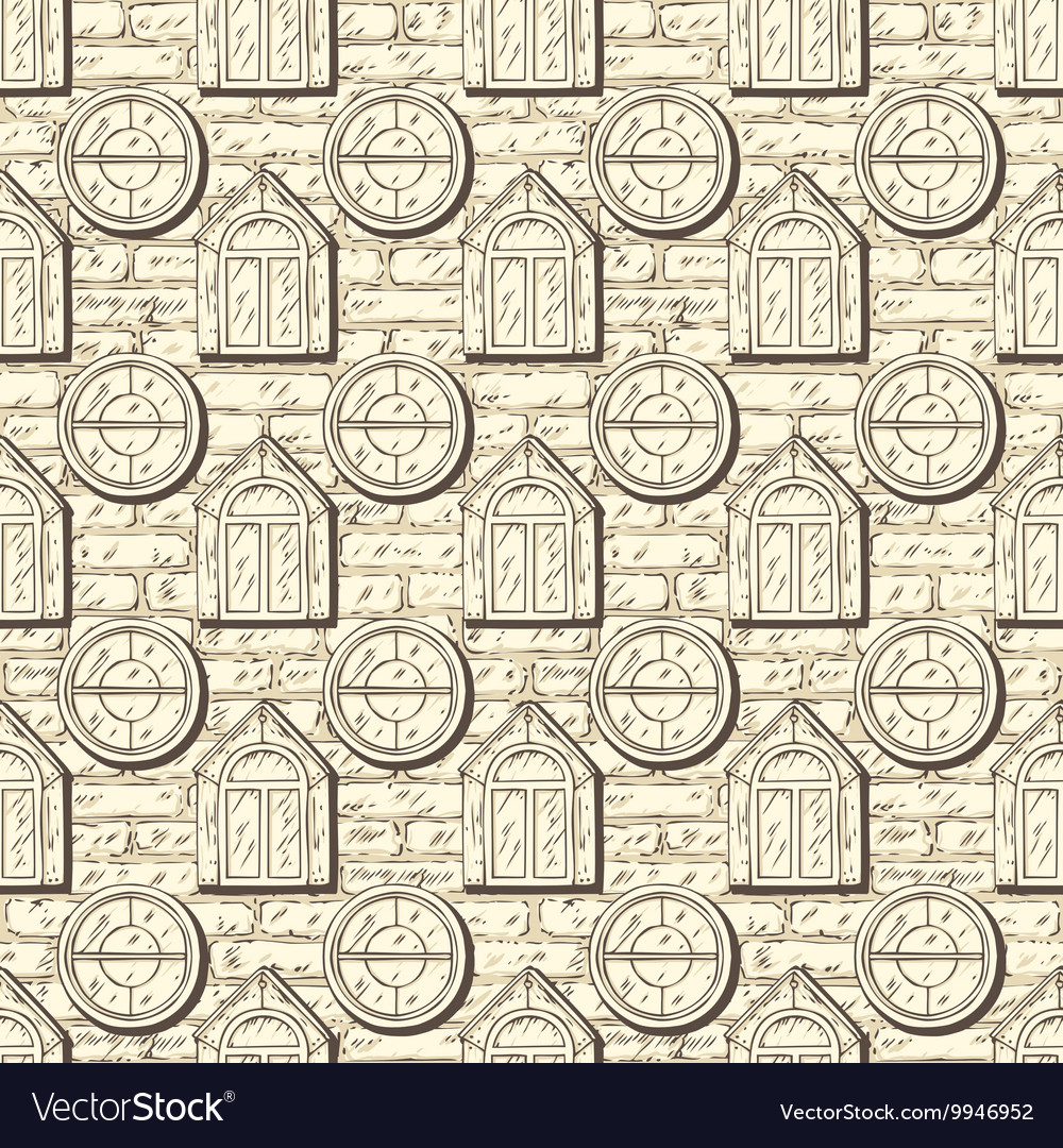 Seamless pattern with brick wall Royalty Free Vector Image