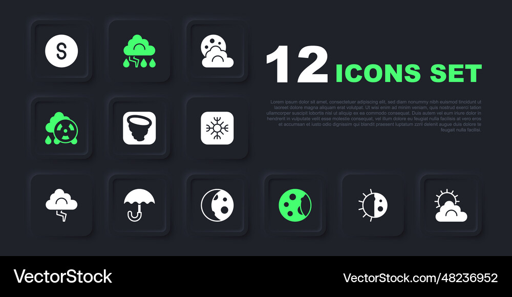 Set day night cycle sun and cloud weather tornado Vector Image