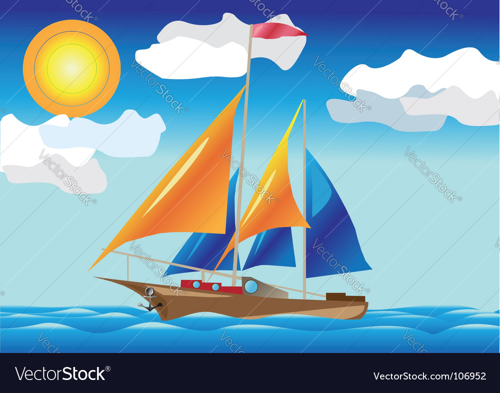 Ship with sails Royalty Free Vector Image - VectorStock