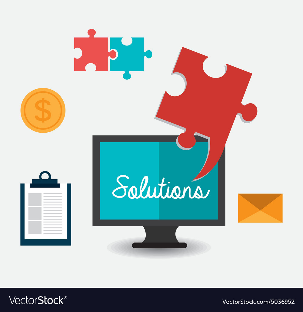 Solutions design Royalty Free Vector Image - VectorStock