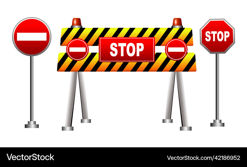 Stop dangerous and do not enter sign icon Vector Image