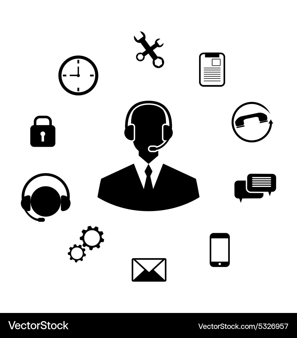 Concept of Help Desk Service Royalty Free Vector Image