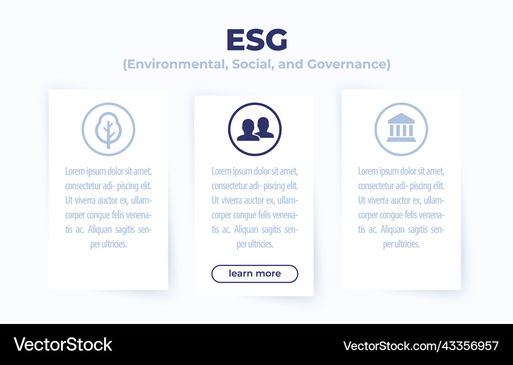 Esg environmental social governance banners Vector Image