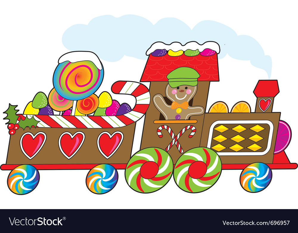 Festive Candy Train Royalty Free Vector Image - VectorStock