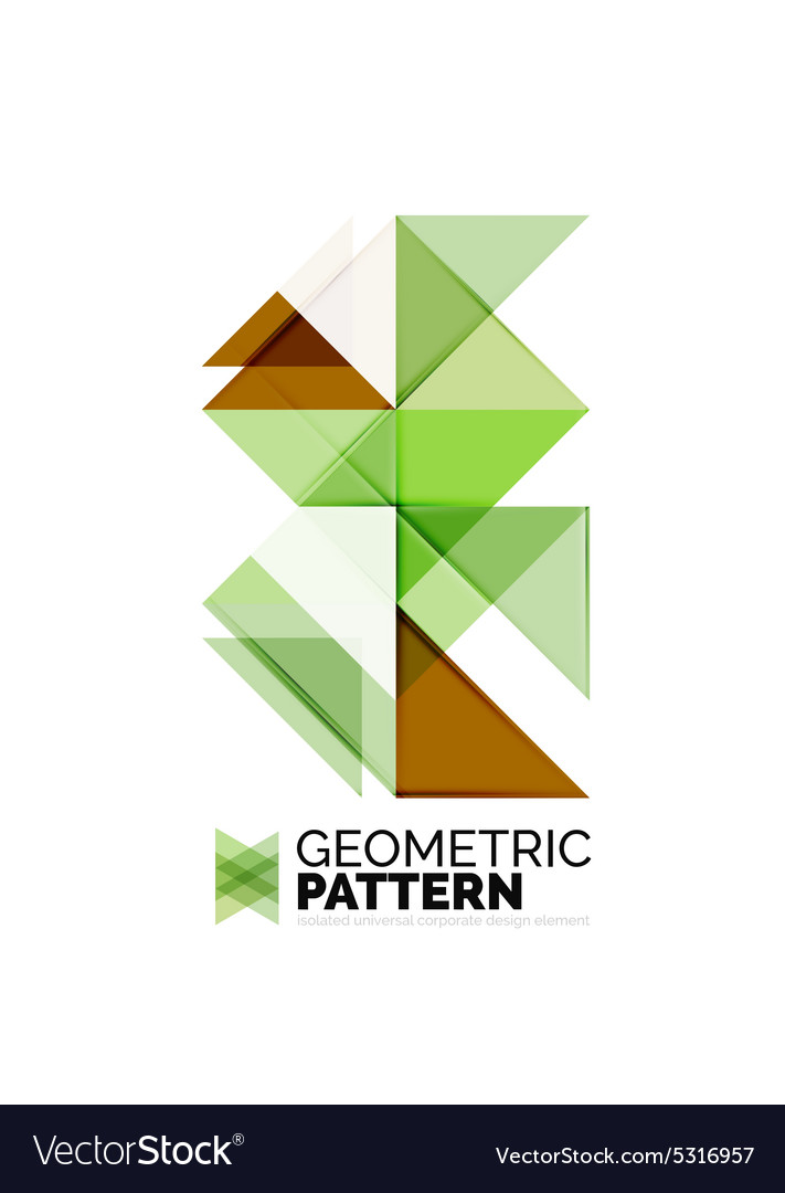 Geometric triangle mosaic pattern element isolated