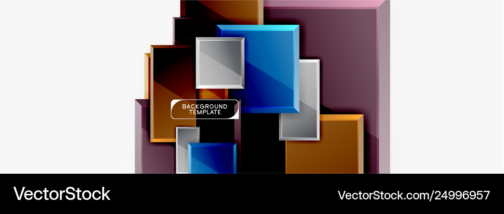 Geometrical design squares abstract banner glossy Vector Image