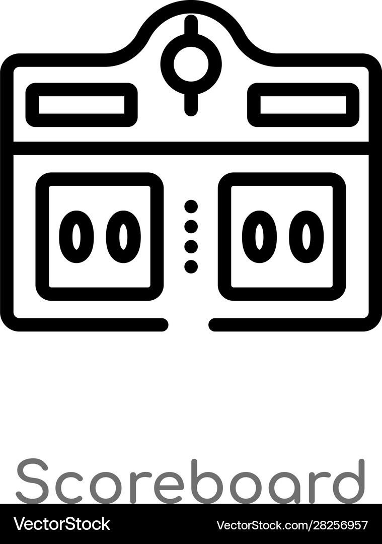 Outline scoreboard icon isolated black simple Vector Image