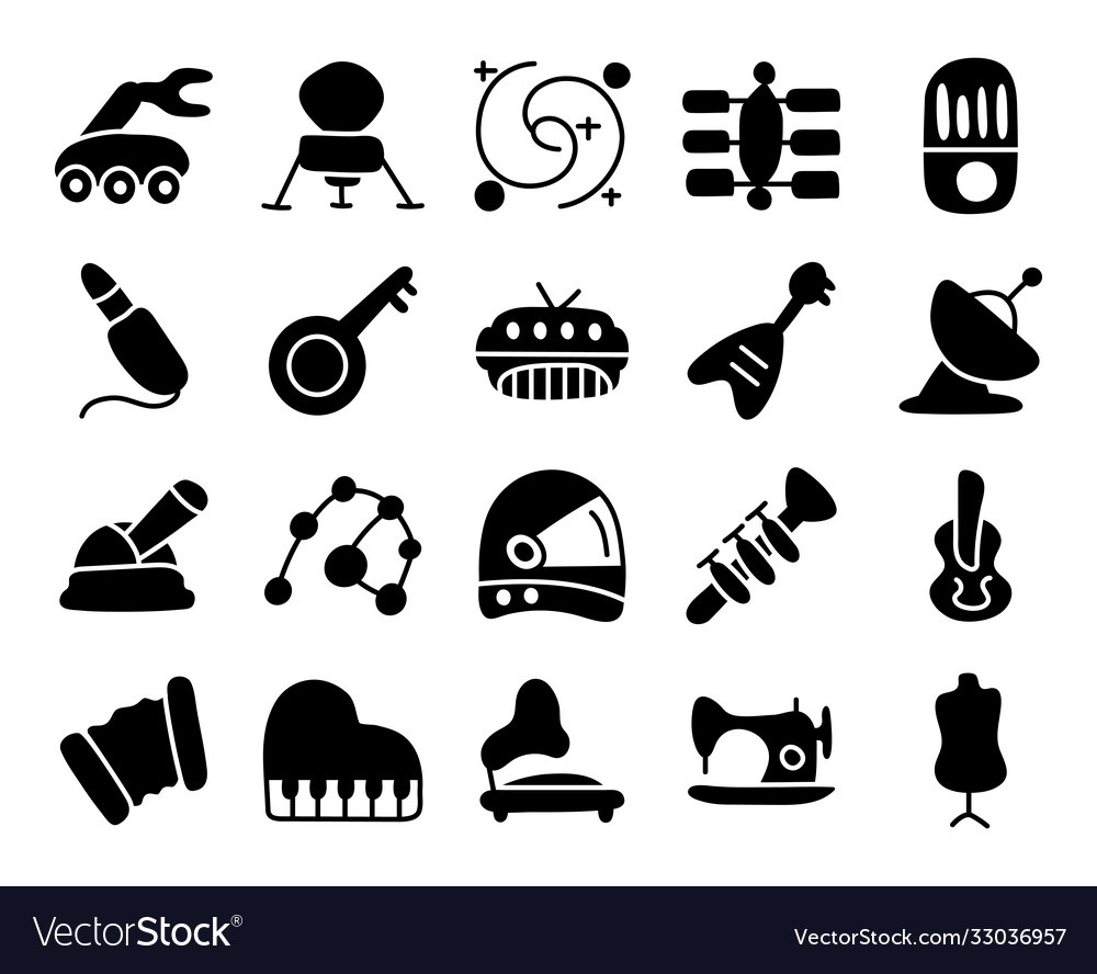 Pack astrology solid icons Royalty Free Vector Image