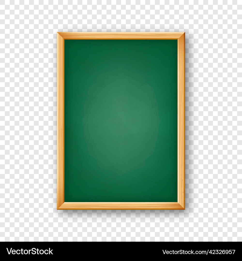 Realistic blank chalkboard in a wooden frame Vector Image