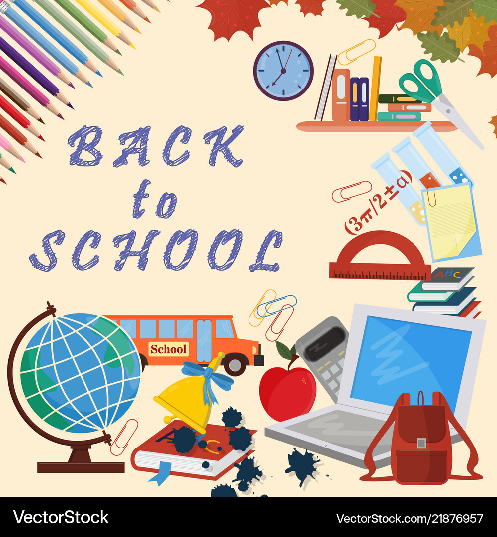 School theme design of subjects Royalty Free Vector Image
