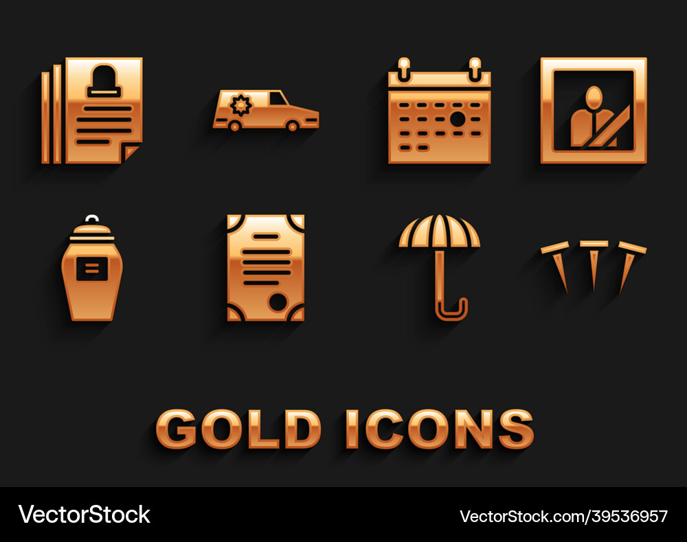 Set death certificate mourning photo frame Vector Image