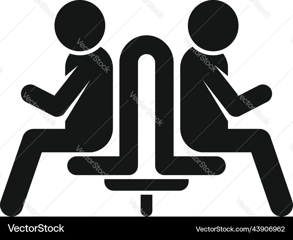 Airport chairs icon simple waiting area Royalty Free Vector