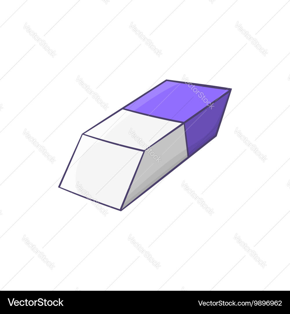 Blue and white rubber pencil eraser icon Vector Image