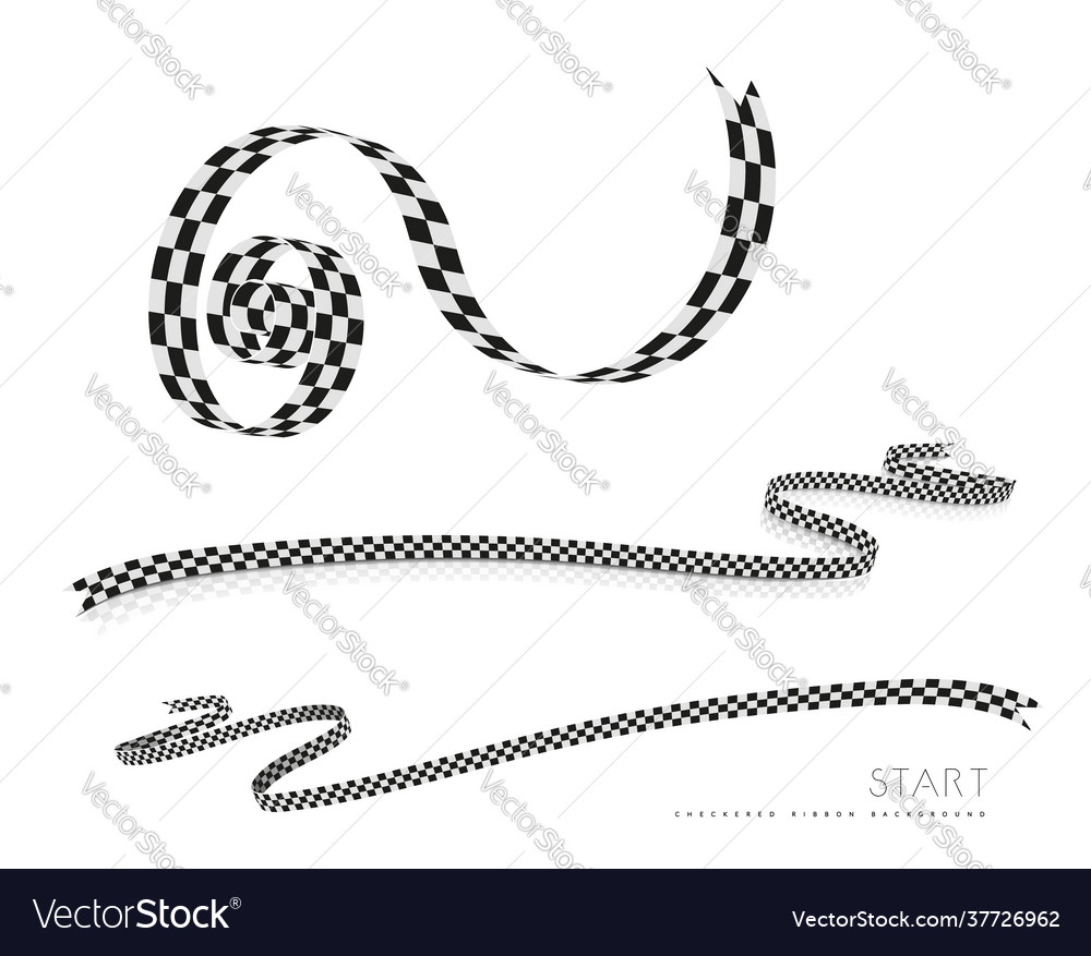 Checkered racing flag ribbon Royalty Free Vector Image