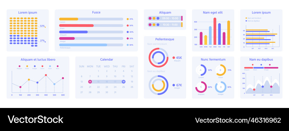 Diagram charts dashboard financial analysis Vector Image