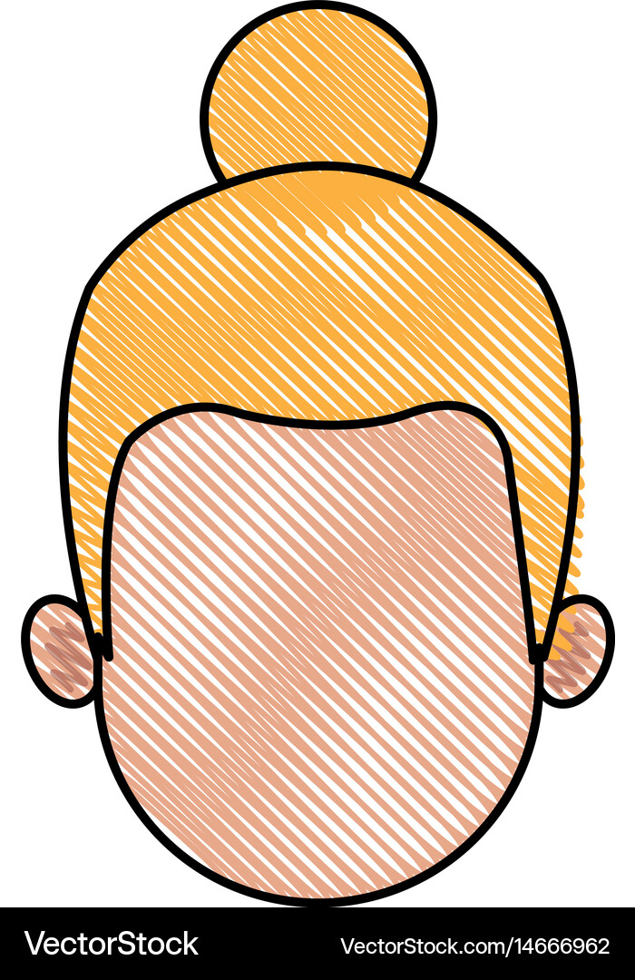 Drawing head girl faceless character image Vector Image