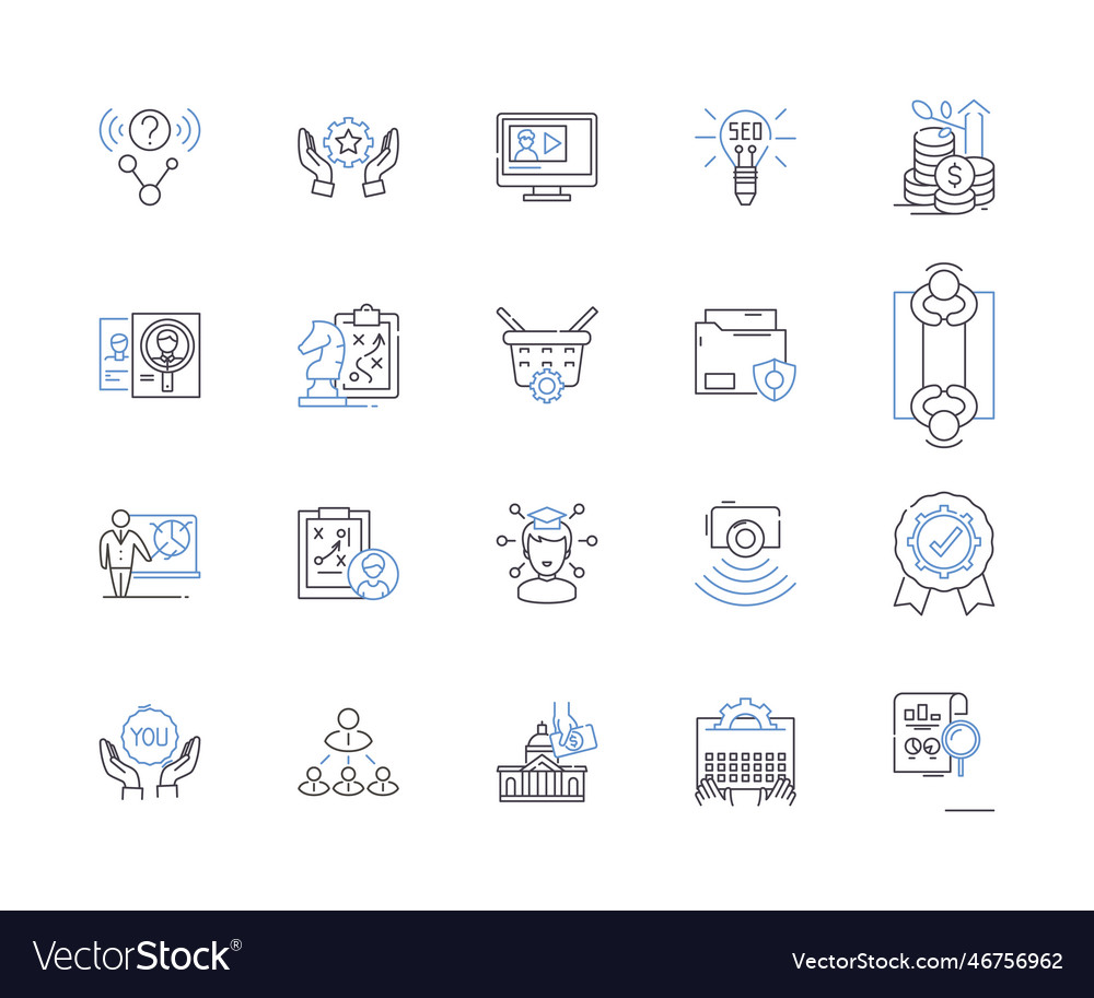 Event management outline icons collection Vector Image