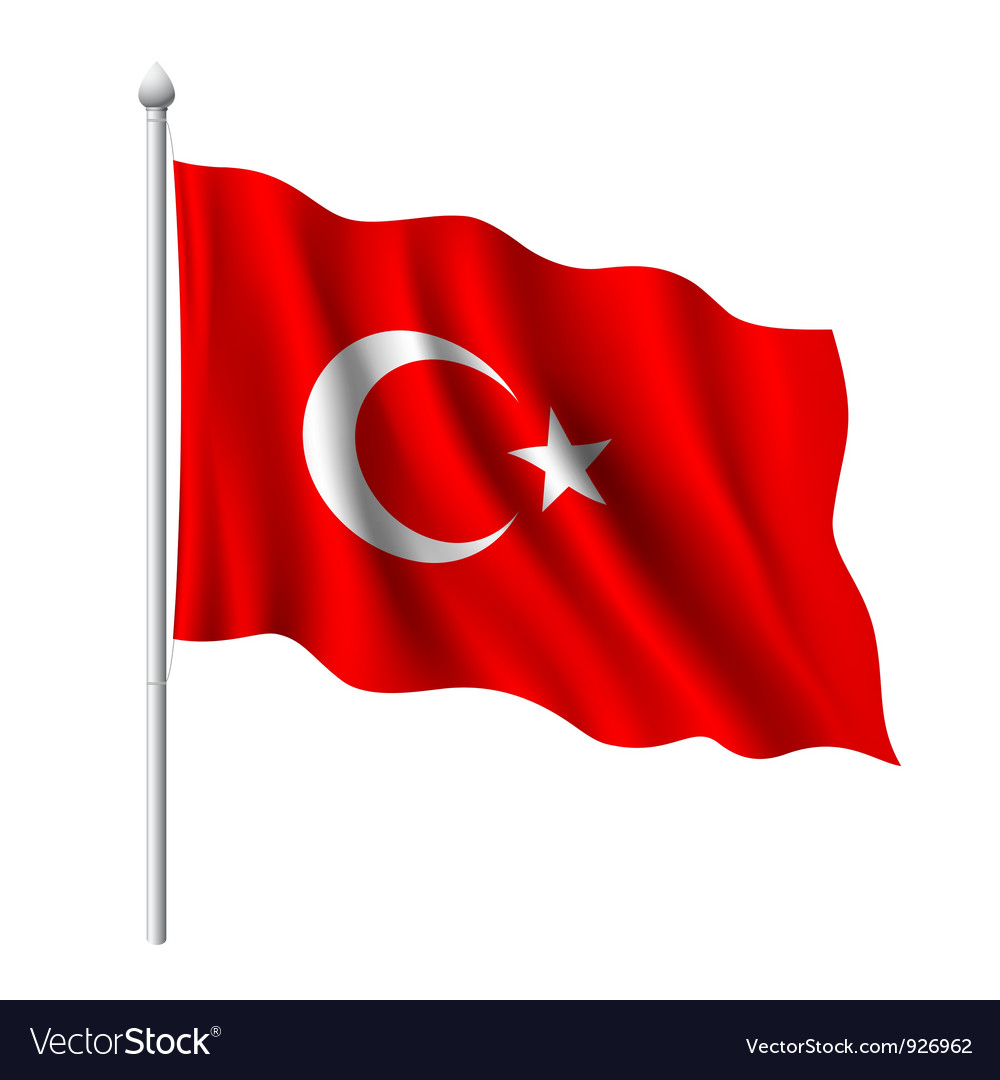 Flag turkey Royalty Free Vector Image - VectorStock