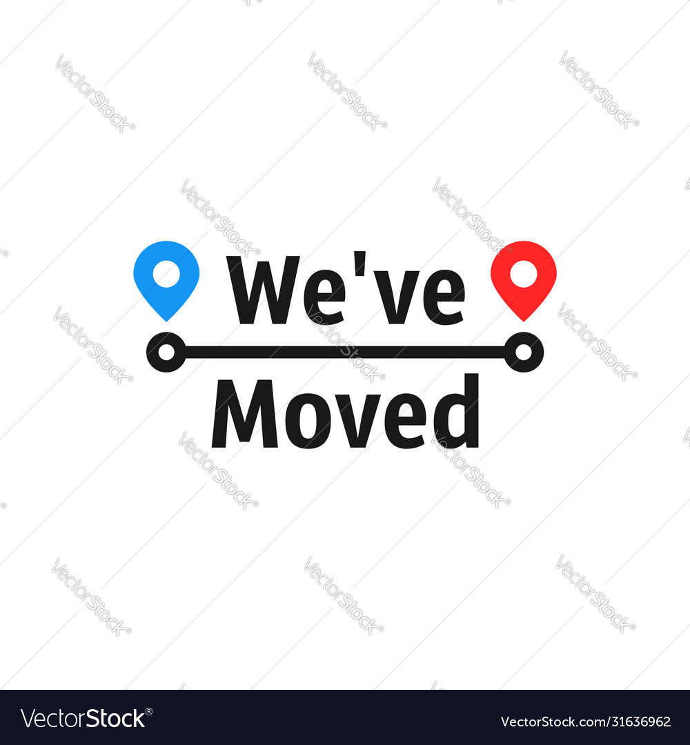 Minimal we have moved icon Royalty Free Vector Image