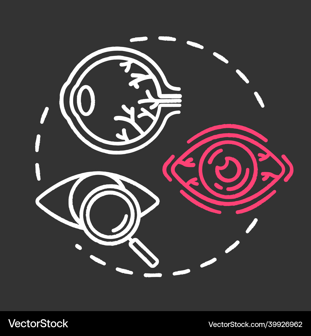Ocular oncology chalk rgb color Royalty Free Vector Image