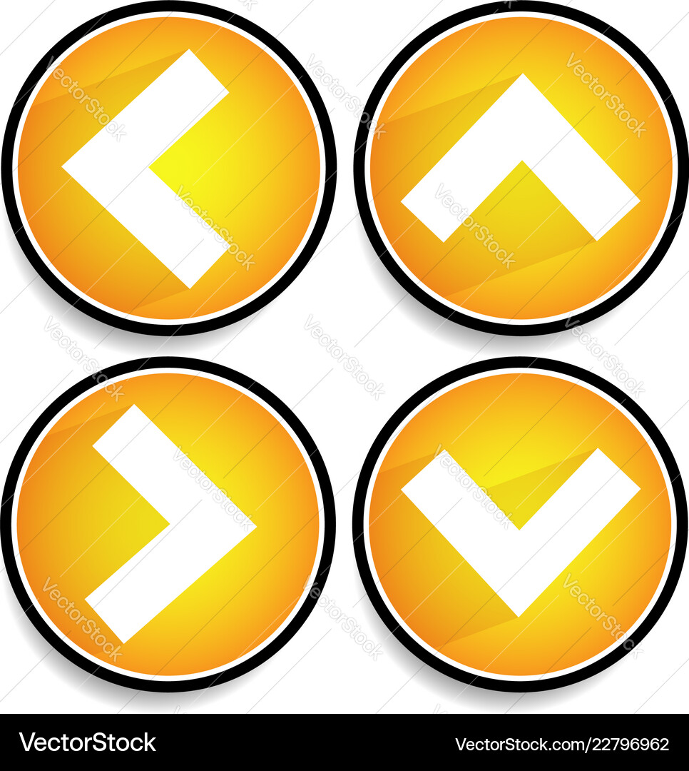 Orange yellow arrows arrowheads pointing up down Vector Image