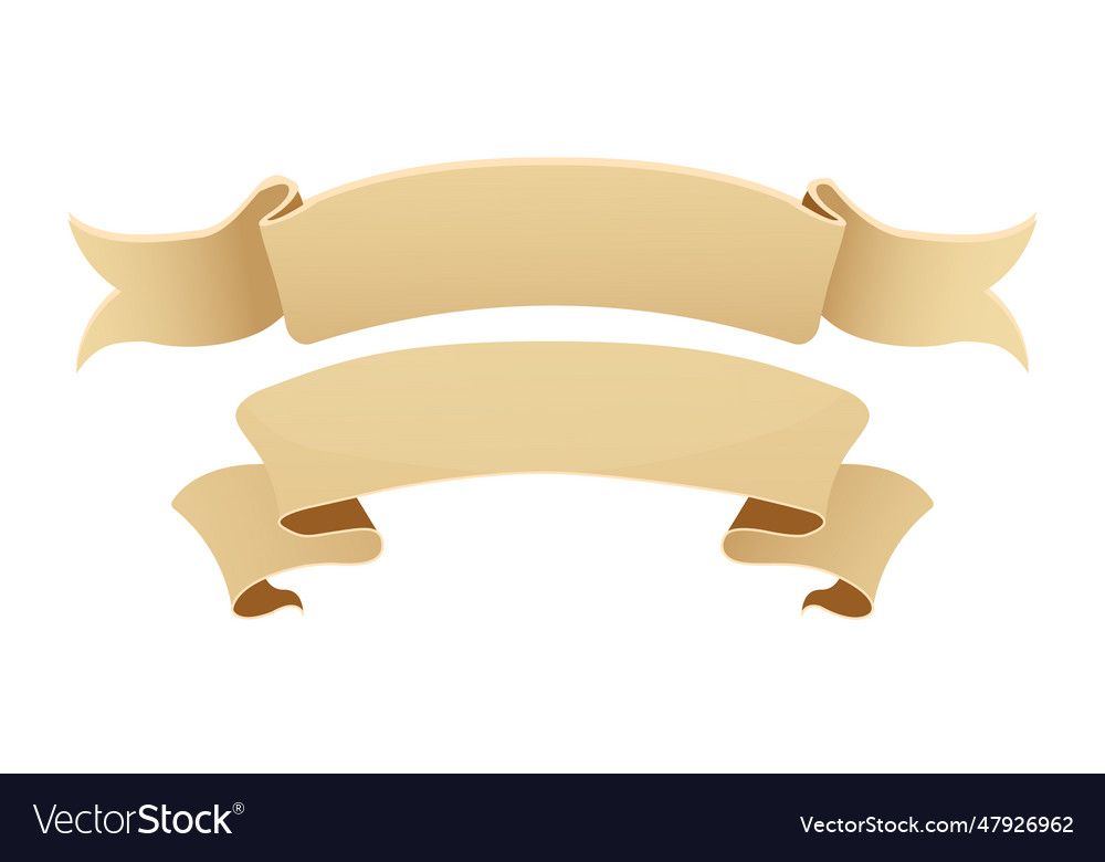 Parchment paper scroll ribbon old vintage banner Vector Image