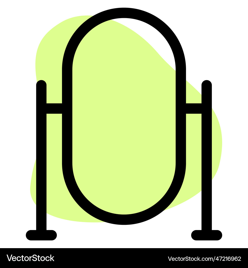 Portable long mirror stand for rooms Royalty Free Vector