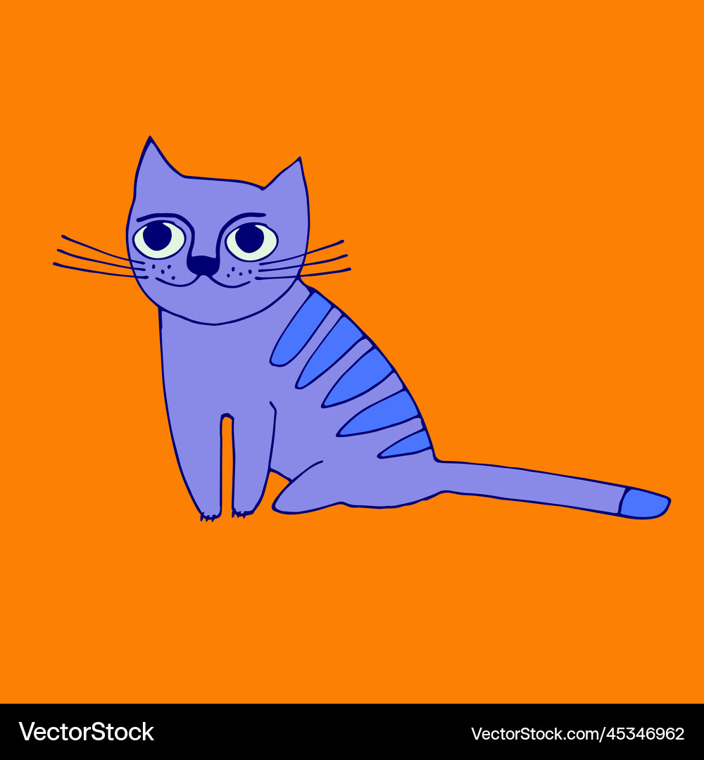 Print with funny cat avatar in bright Royalty Free Vector