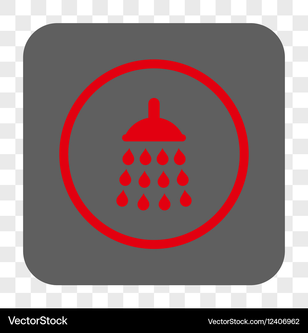 Shower rounded square button Royalty Free Vector Image