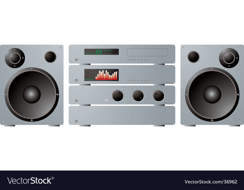 Stereo separates plus speakers Royalty Free Vector Image