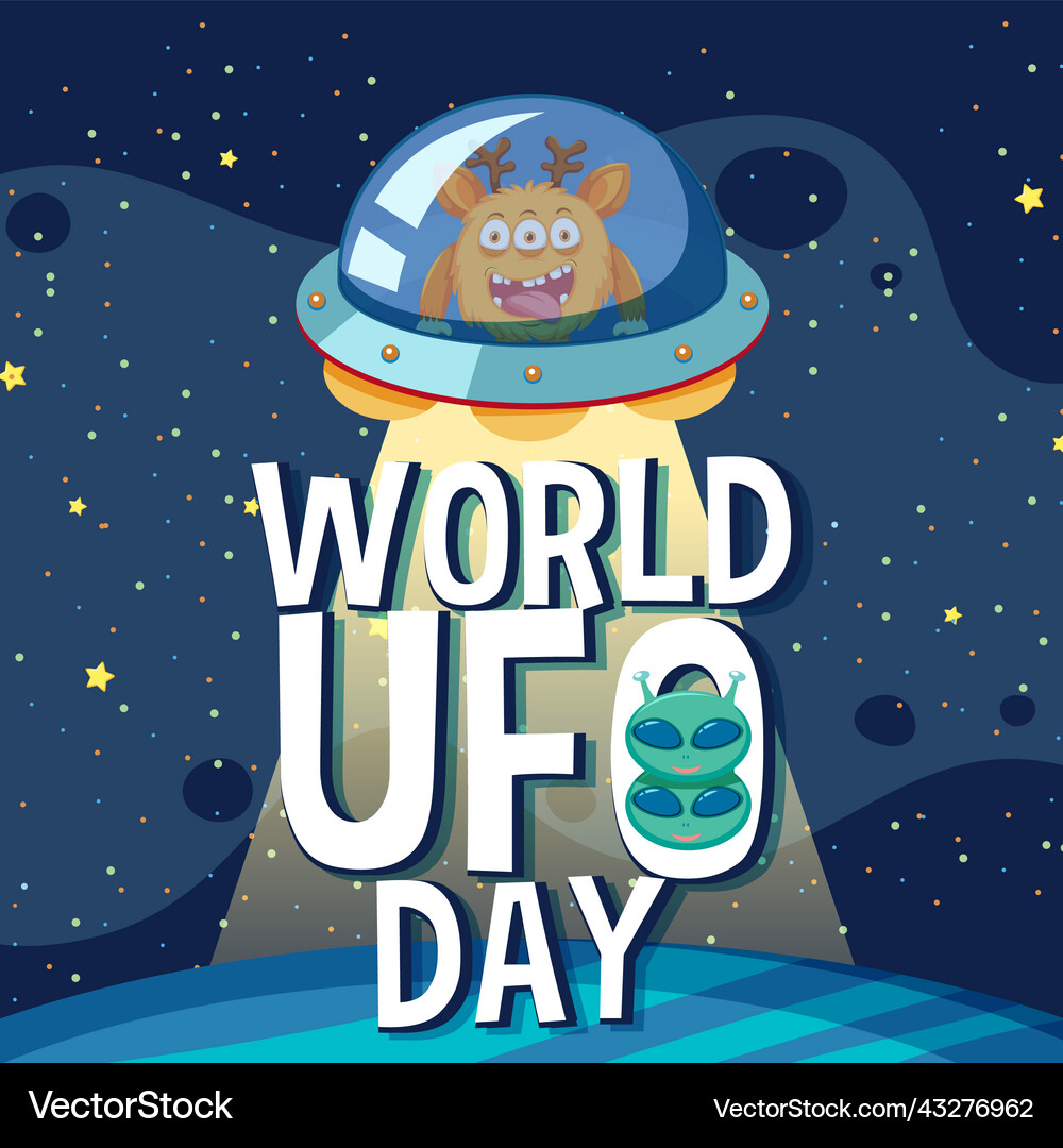 World ufo day poster banner Royalty Free Vector Image