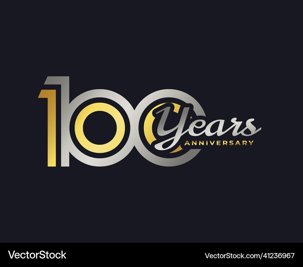 100 year anniversary celebration with handwriting Vector Image