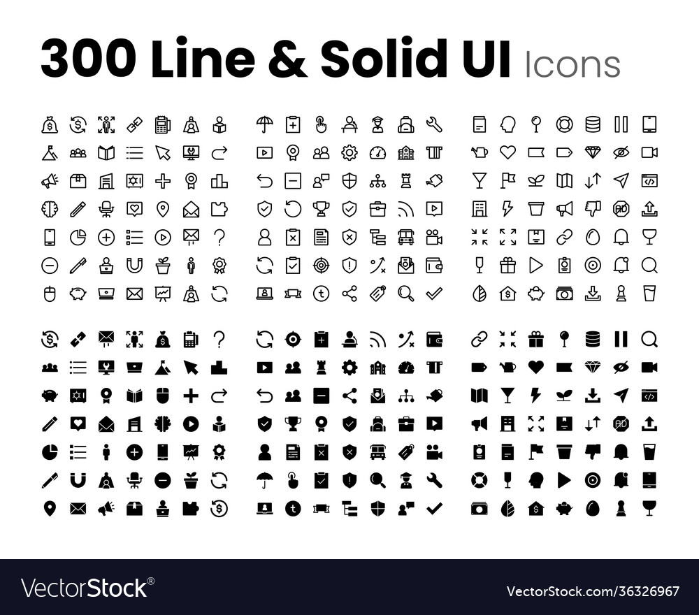 Basic web and app ui icon set Royalty Free Vector Image