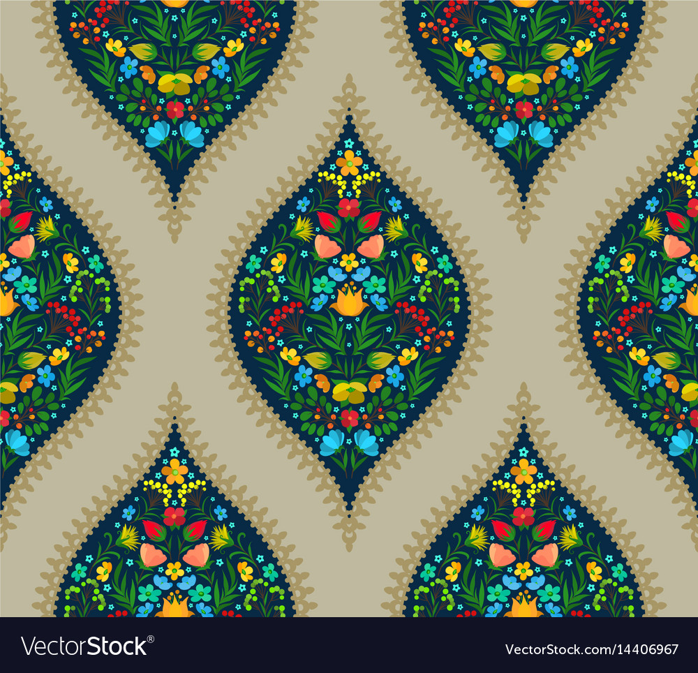 Boho flower pattern Royalty Free Vector Image - VectorStock