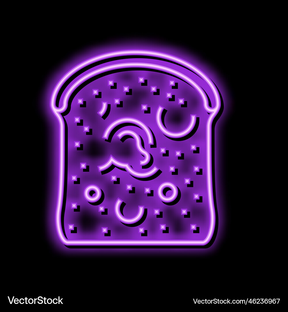 Bread rotten food neon glow icon Royalty Free Vector Image