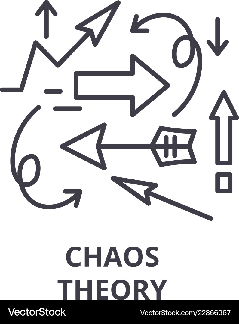Chaos theory line icon concept theory Royalty Free Vector