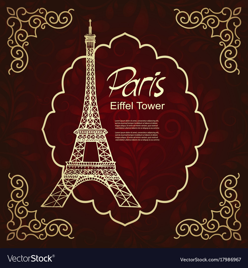Eiffel tower vintage Royalty Free Vector Image