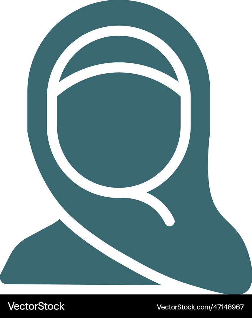 Hijab icon filled icon from islamic Royalty Free Vector
