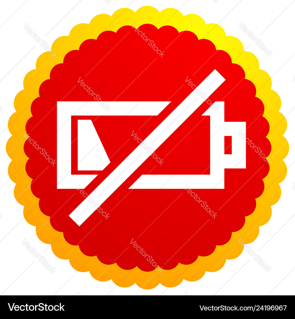 Icon with low battery symbol battery level Vector Image