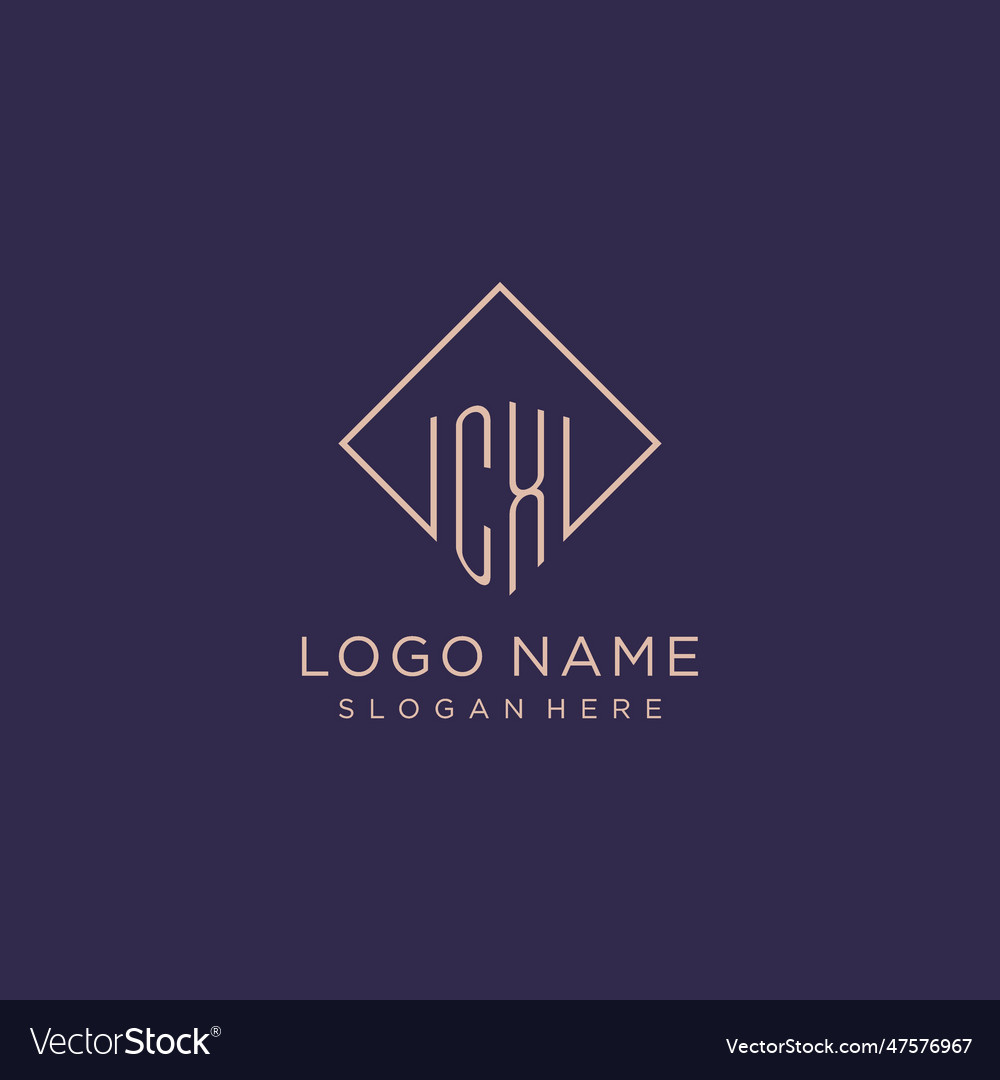 Initials cx logo monogram with rectangle style Vector Image