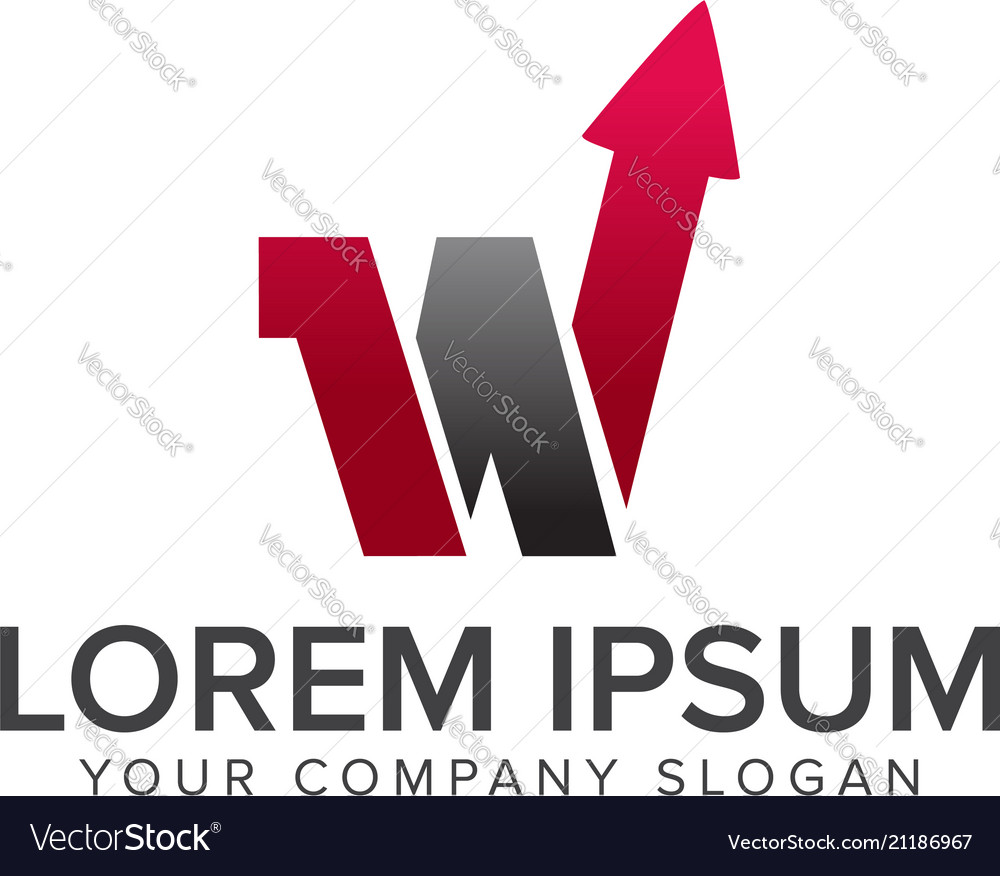 Letter w arrow logo design concept template Vector Image Letter w arrow logo design concept template Vector Image