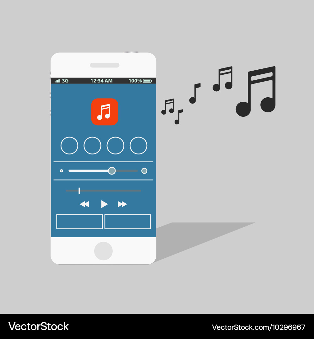 Modern smartphone with the music player Royalty Free Vector