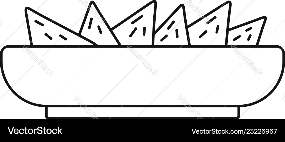 Nachos plate icon outline style Royalty Free Vector Image