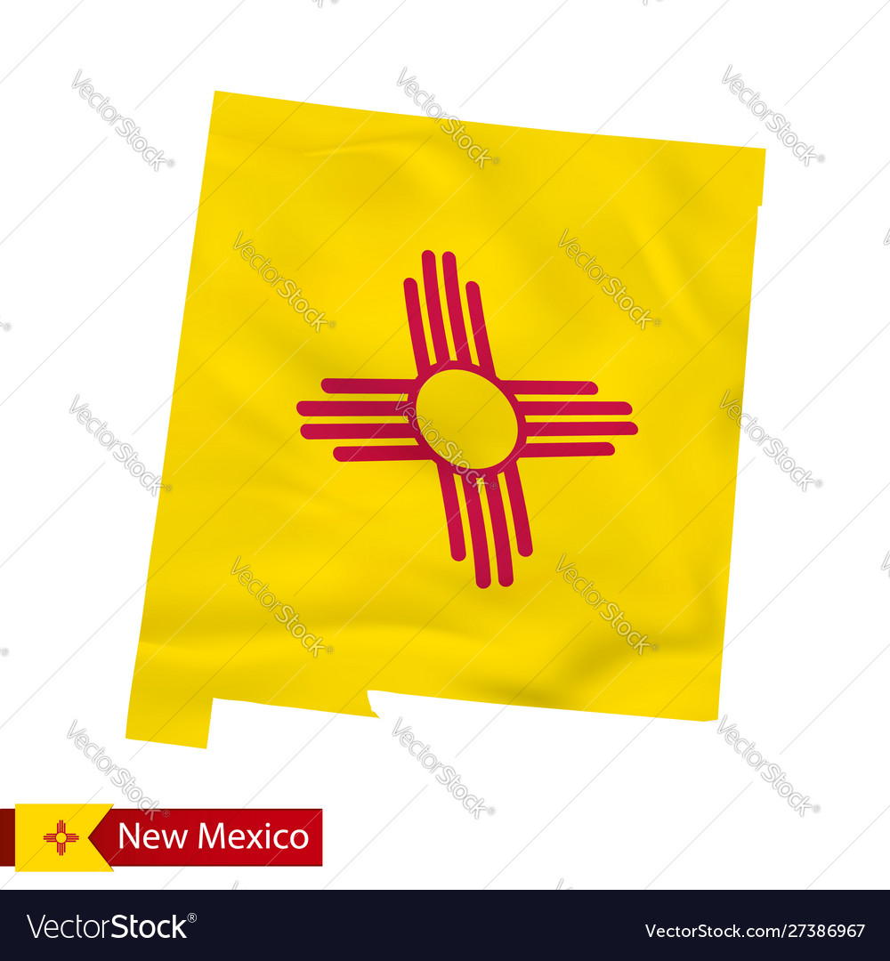 New mexico state map with waving flag us state Vector Image
