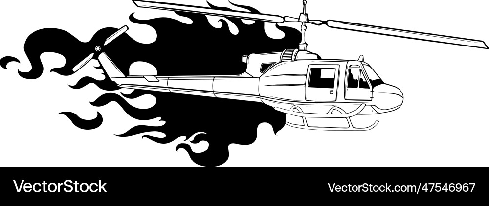 Of outline helicopter design Royalty Free Vector Image